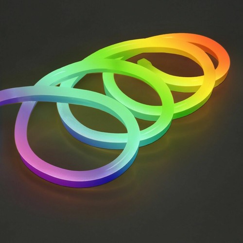 220V RGB LED Neon Rope Lights Commercial Flex DIY Sign Decor Dimmable ...