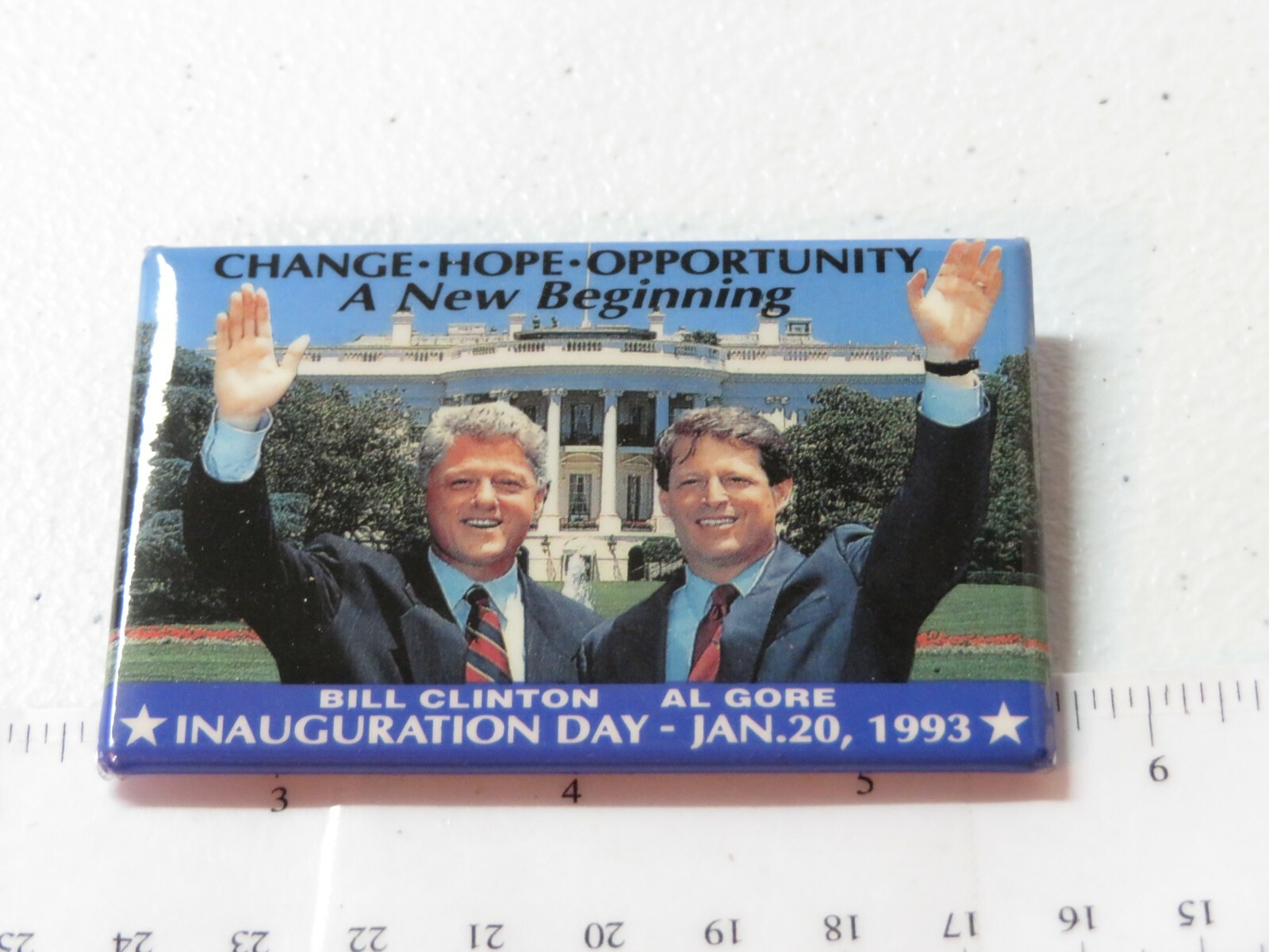 1993 Bill Clinton Gore 93 Inauguration Day Hope Button Pin President ...