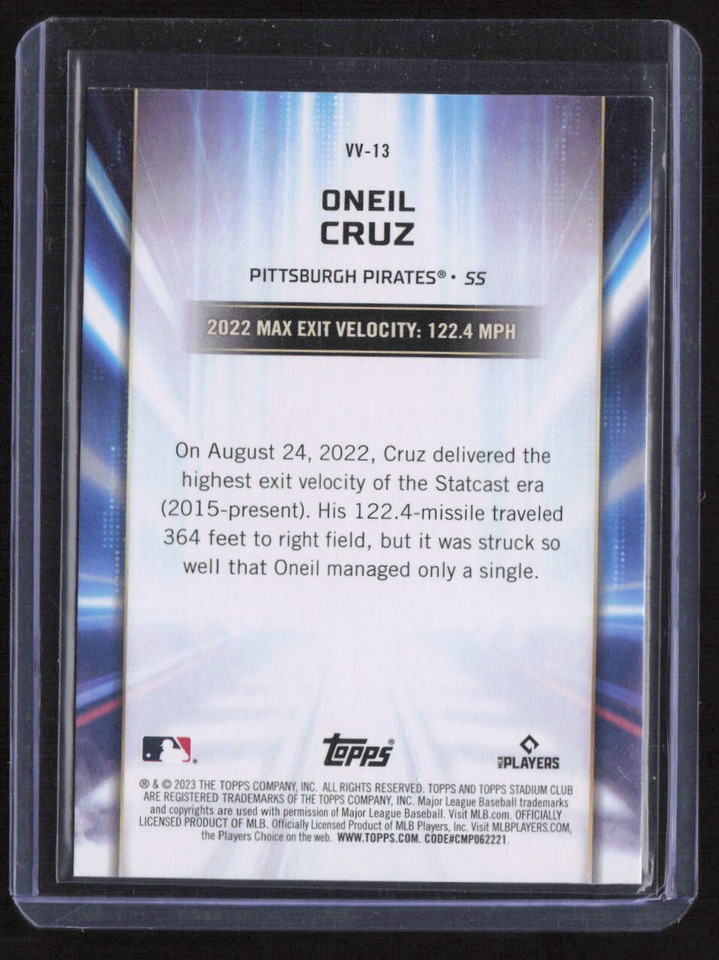 Oneil Cruz 2023 Topps Stadium Club Virtuosos Of Velocity Red Foil ...