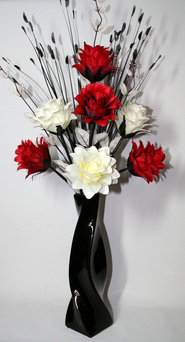 Red Black And White Flower Arrangements Calla Lily, Black Magic, And