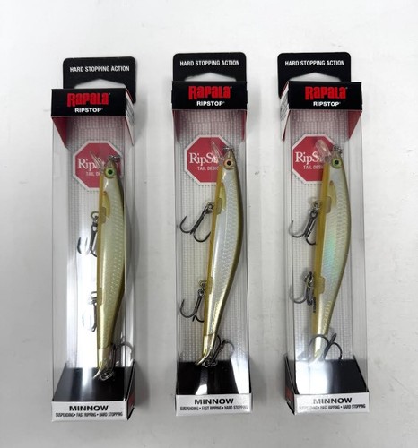 * RAPALA * RIPSTOP - " MINNOW " ' RPS-12 GOBY ' CRANKBAIT ' LOT OF 3 ...