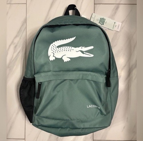 Men’s Lacoste Big Croc Backpack Green White New | eBay