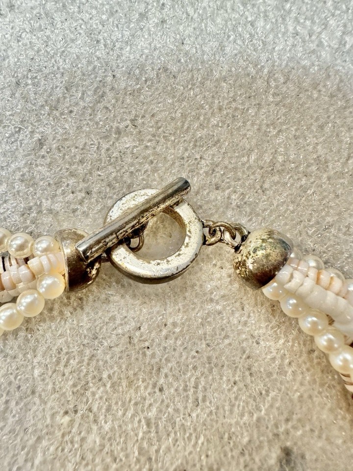 CAROLEE Pearl & Puca Shell 5 Strand 16” Necklace | eBay