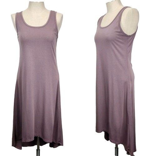 Gaiam Midi Tank Shift Dress M Dusty Plum Hi Lo Jersey Knit USA Made ...