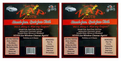 Zap Cloth Zero Fiber Streak Free Spot Free Cloth (Pack of 2) | eBay