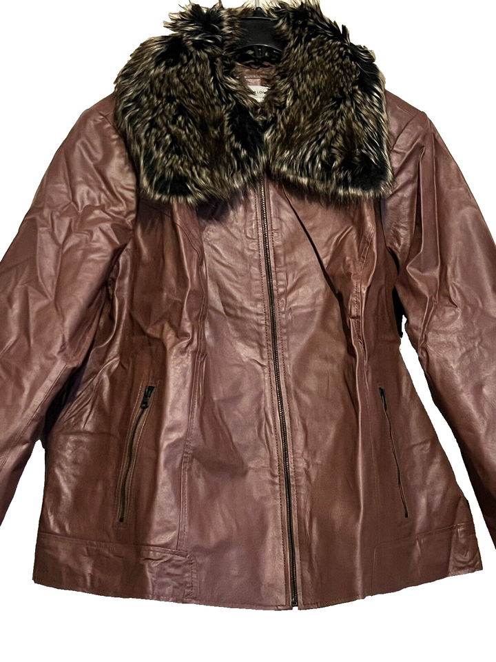 Women's Outerwear Church Fur Winter Fall Genuine leather jacket coat ...
