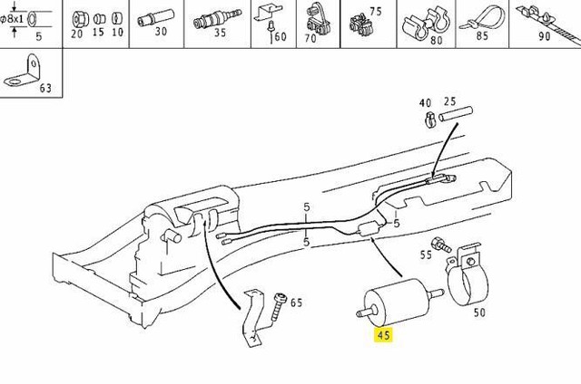 Mercedes-Benz S-class W220 Fuel Filter A0024772701 5.5 Petrol Genuine ...
