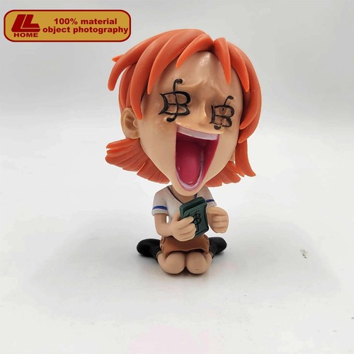 Anime OP Nami count money Big Head Cute Girl PVC Figures Action Toy ...