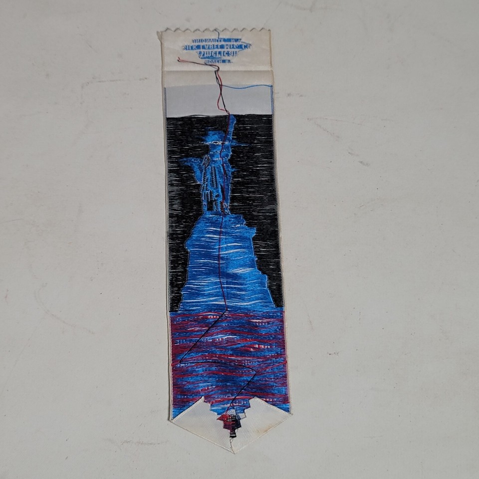Statue Of Liberty Silk Woven Bookmark American Silk Label Give Me Your ...