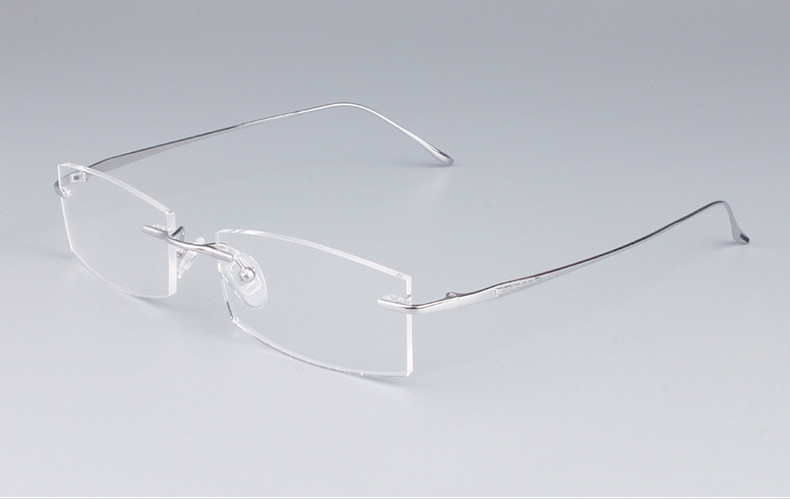 Pure Titanium Men‘s Rimless Eyeglasses Frames Rectangle Glasses Frame ...