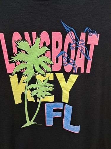 Vintage Longboat Key Florida Art Tee Medium T Shirt Bold Neon Print ...