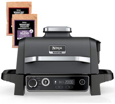 New Ninja OG700 Woodfire 7-in-1 Electric Outdoor Smoker & AirFry Grill ...