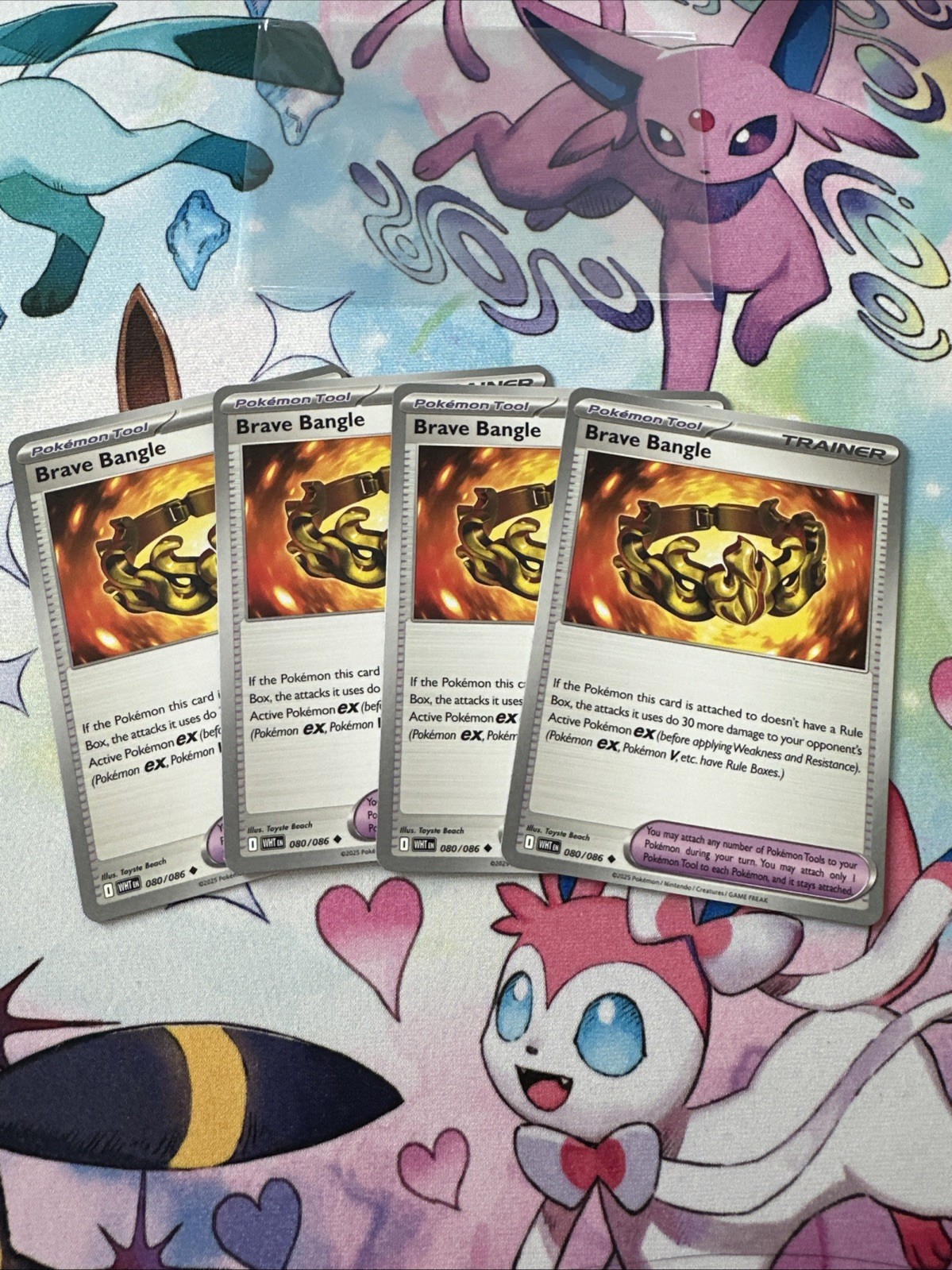 4x Pokemon TCG Brave Bangle 080/086 - White Bolt /See details for other ...