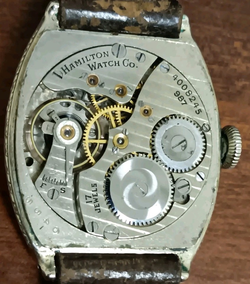 Vintage Hamilton watch 14K white gold filled 987 Barrel filligree deco works 17J | eBay