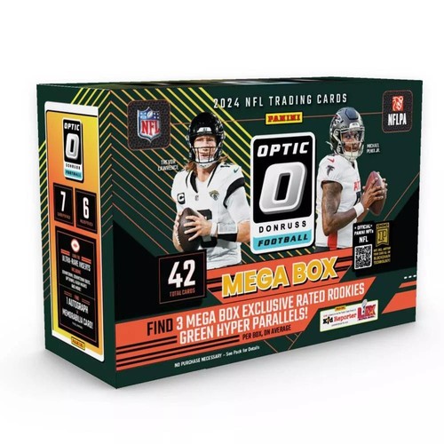 2024 PANINI DONRUSS OPTIC FOOTBALL MEGA BOX (GREEN HYPER PARALLELS ...