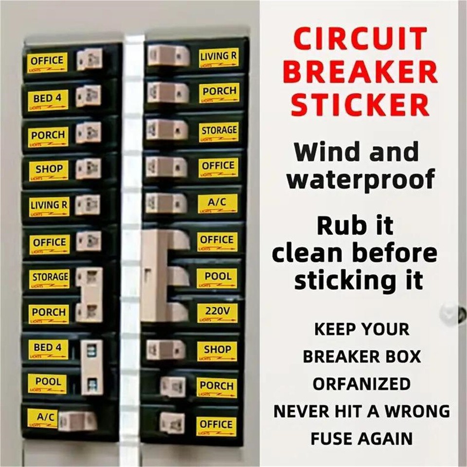 2 Set Circuit Breaker Sticker Circuit Breaker Electrical Panel Box ...