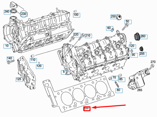 Mercedes-Benz CL C216 Zylinderkopfdichtung links A2730161520 NEU ...
