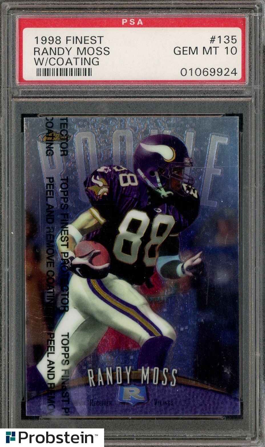 1998 Topps Finest #135 Randy Moss Minnesota Vikings RC Rookie w ...