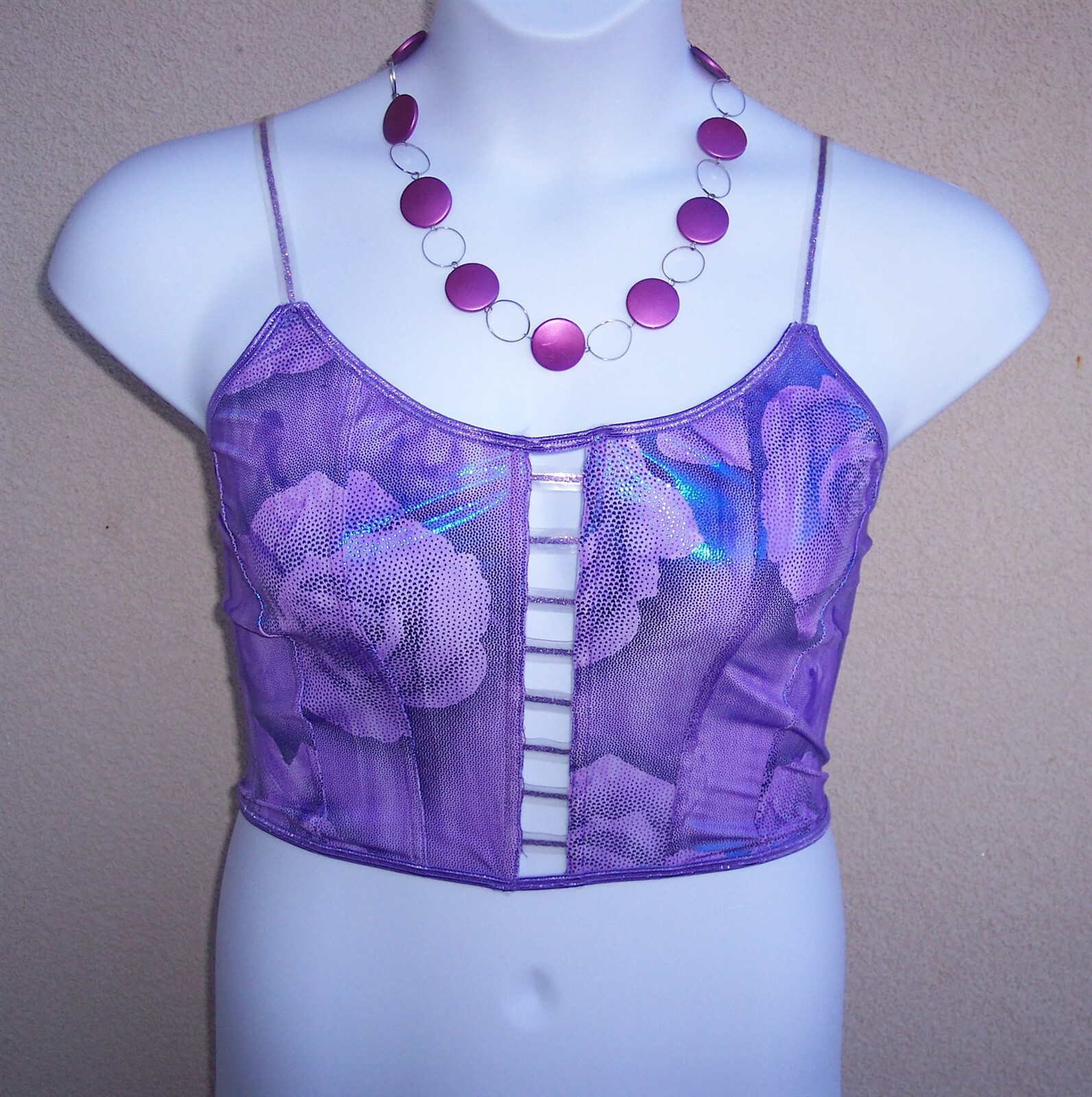 Frederick's of Hollywood disco crop top size L irides… - Gem