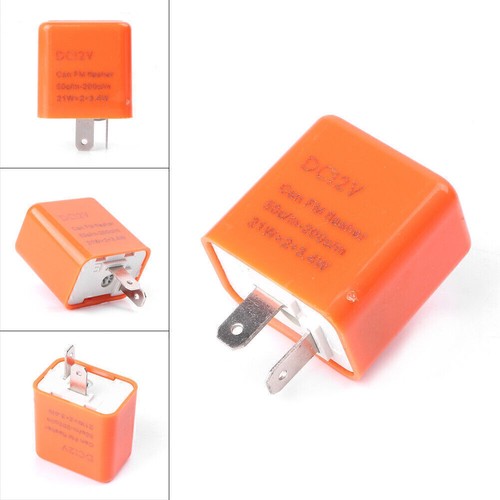 Orange 2-Pin Speed Adjustable LED Flasher Relay Fix Motorcycle Light ...
