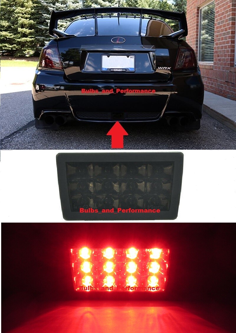 SMOKED LENS F1 LED 4TH REAR BRAKE LIGHT LAMP w/ FLASH OPTION For SUBARU ...