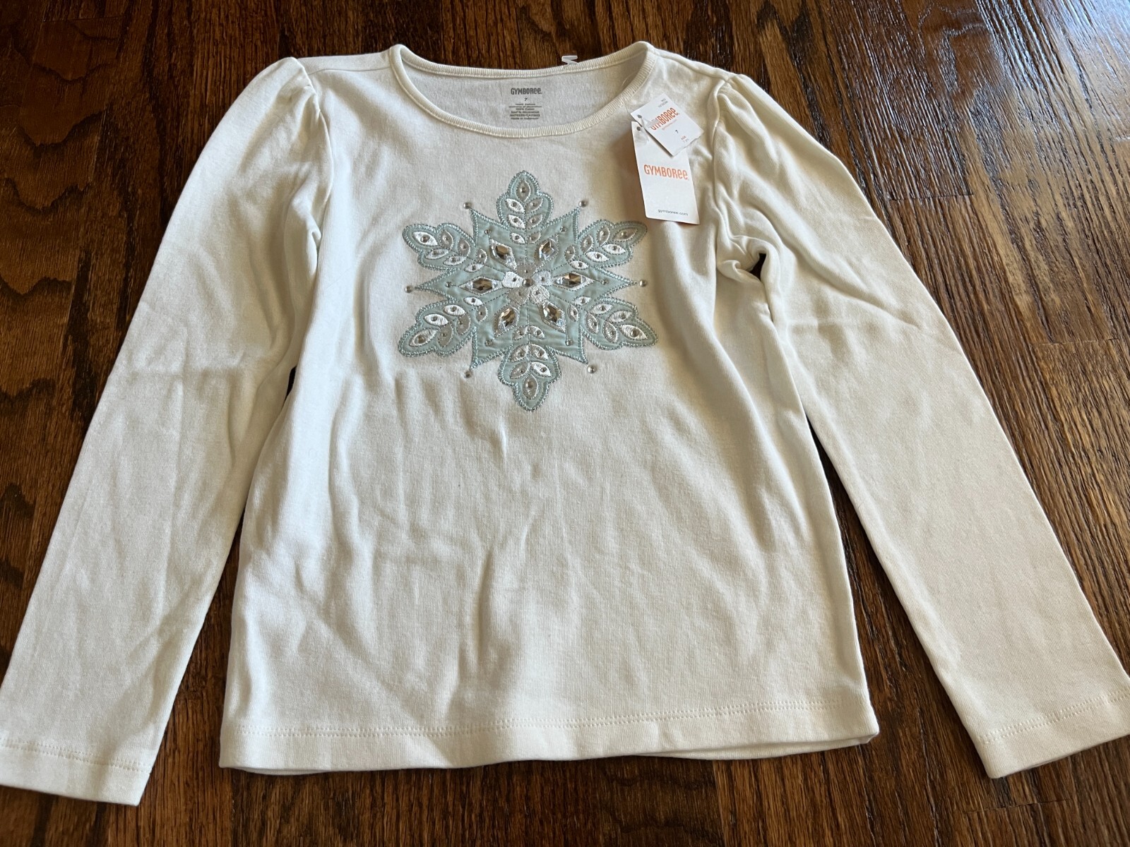 Gymboree Girls Long Sleeve White Top 7 snowflake NWT | eBay
