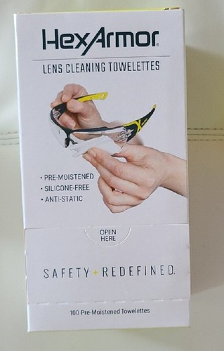 HexArmor 14-10008 Lens Cleaning Wipes For Safety Glasses (100 Wipes ...
