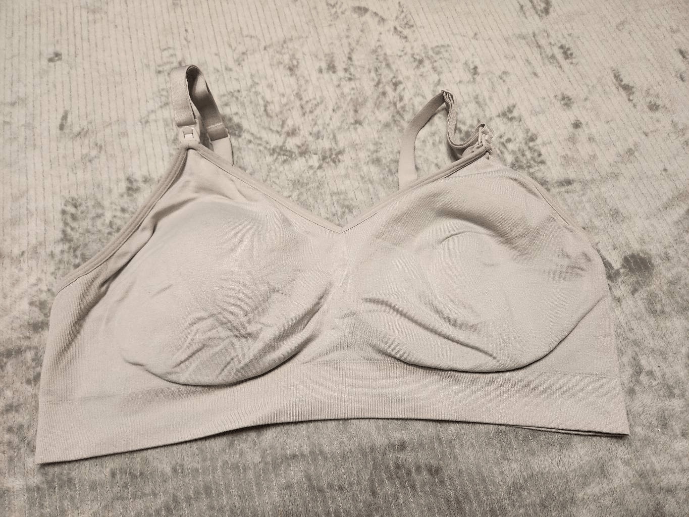 Auden Size L Lightly Lined Nursing Yoga Bra Cream - Gem