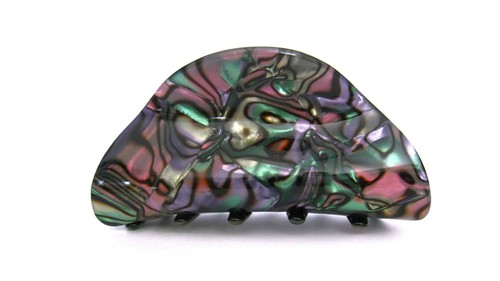 Abalone sea shell effect purple pink green gold hair claw clamp clip | eBay