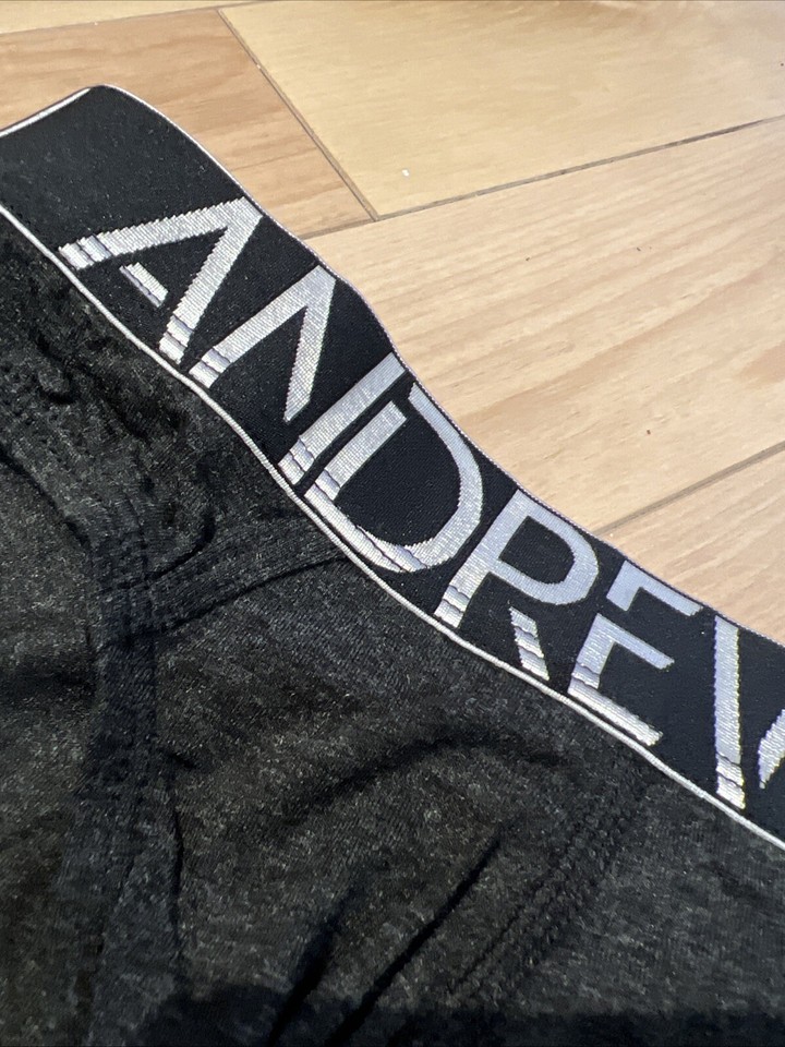 CHARCOAL ANDREW CHRISTIAN "Happy Modal Brief" Small, Silver Lettering ...