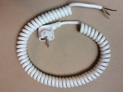 ANSCHLUSSKABEL SPIRALKABEL WENDELLEITUNG KABEL 230V WEISS 3*1,00 qmm | eBay