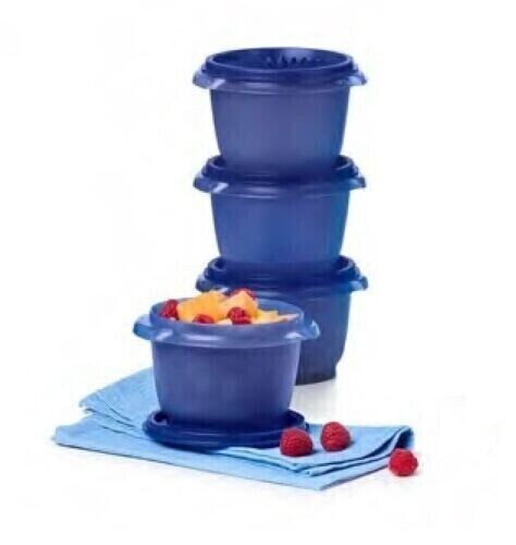 TUPPERWARE Servalier Bowls Blue 20oz Artic Night Cobalt Navy Seal Lot ...