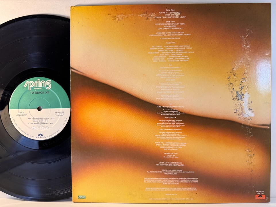 Disco Funk LP FATBACK XII Spring 6723 1st Press 1976 VG+ | eBay