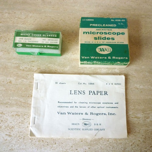 Van Waters & Rogers Microscope Slides and Micro Cover Glasses with Lens ...