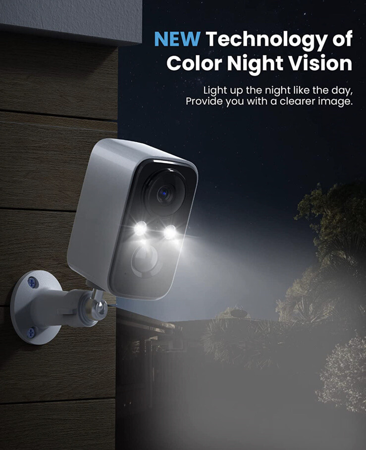 NEW- FOAOOD- DF220- Security Cameras Wireless Outdoor with Solar Panel ...