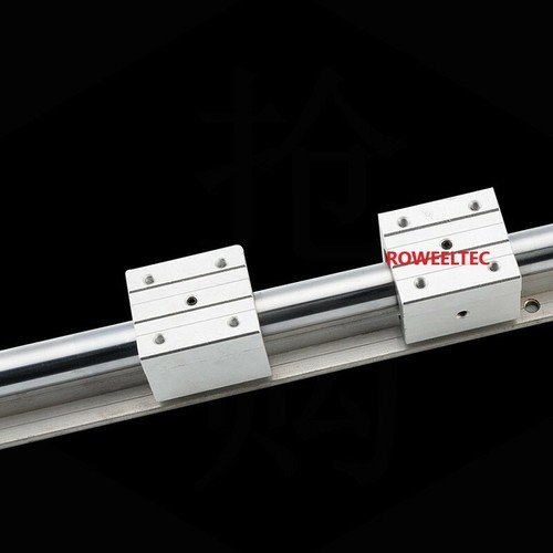 SBR20-2500mm LINEAR SLIDE GUIDE SHAFT 2 RAIL+4SBR20UU BEARING BLOCK CNC ...