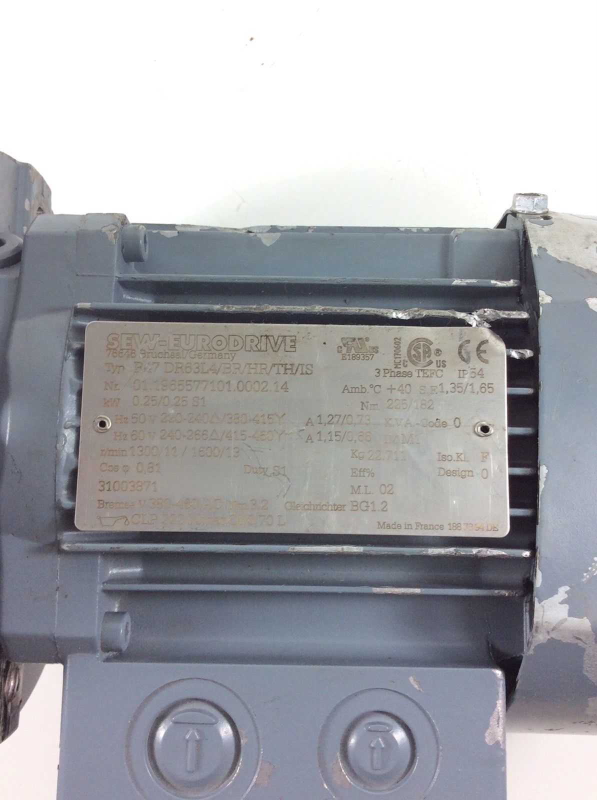 SEW ELECTROMOTOR R47DR63L4/BR/HR/TF/IS 0.25KW 1300/11MIN----145 | eBay