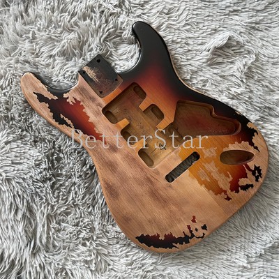 DIY Sunburst Kit Relic ST Electric Guitar Solid Body Alder Body 3 ...