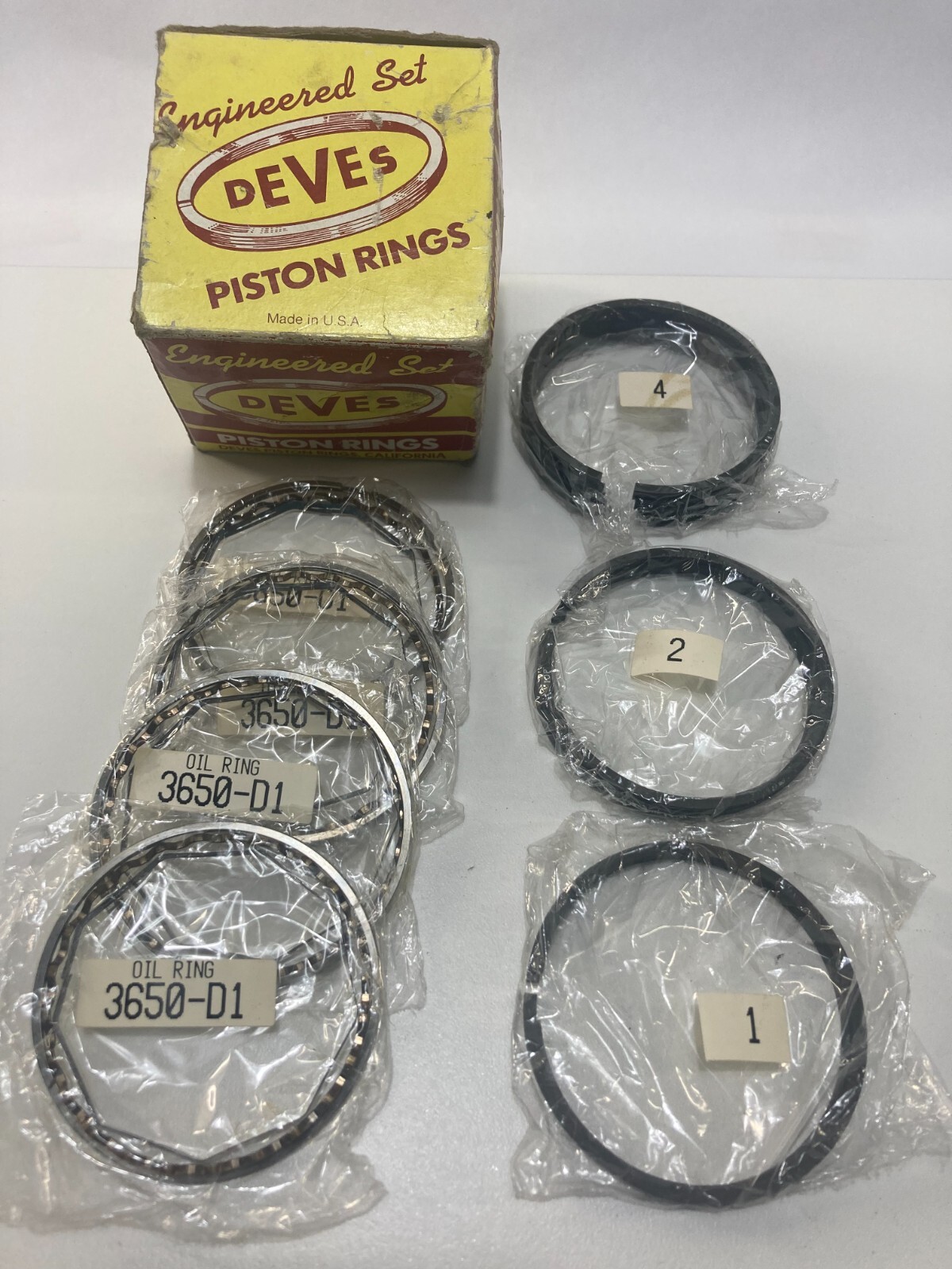 DEVES Piston Ring Set - 4 Cyl., MG TB TC TD TF, XPAG 1250, Standard ...