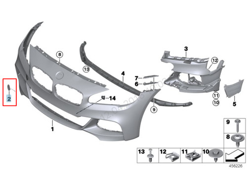 Original BMW 2 Serie F45 F46 Vorne M Stoßstange Zugöse Abdeckung ...