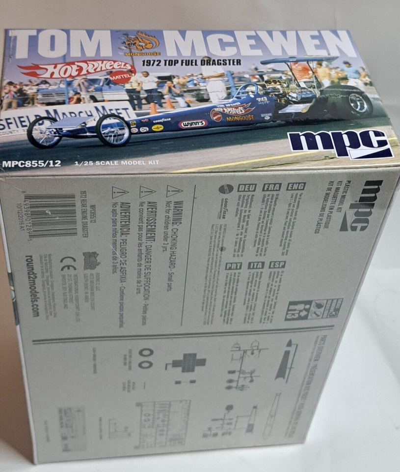 MPC 1/25 Tom McEwen Mongoose 1972 Top Fuel Dragster Hot Wheels Model Kit SEALED | eBay
