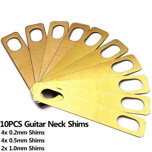 Premium Brass Guitar Neck Shims Set of 10 for Bridge Adjustment and ...