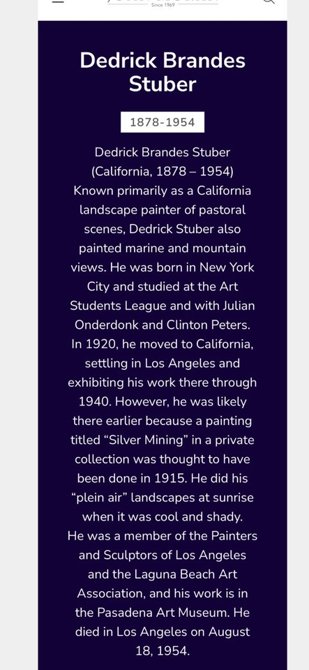 Early Vintage California Artist Dedrick Brandes (D B) Stuber Coastal ...