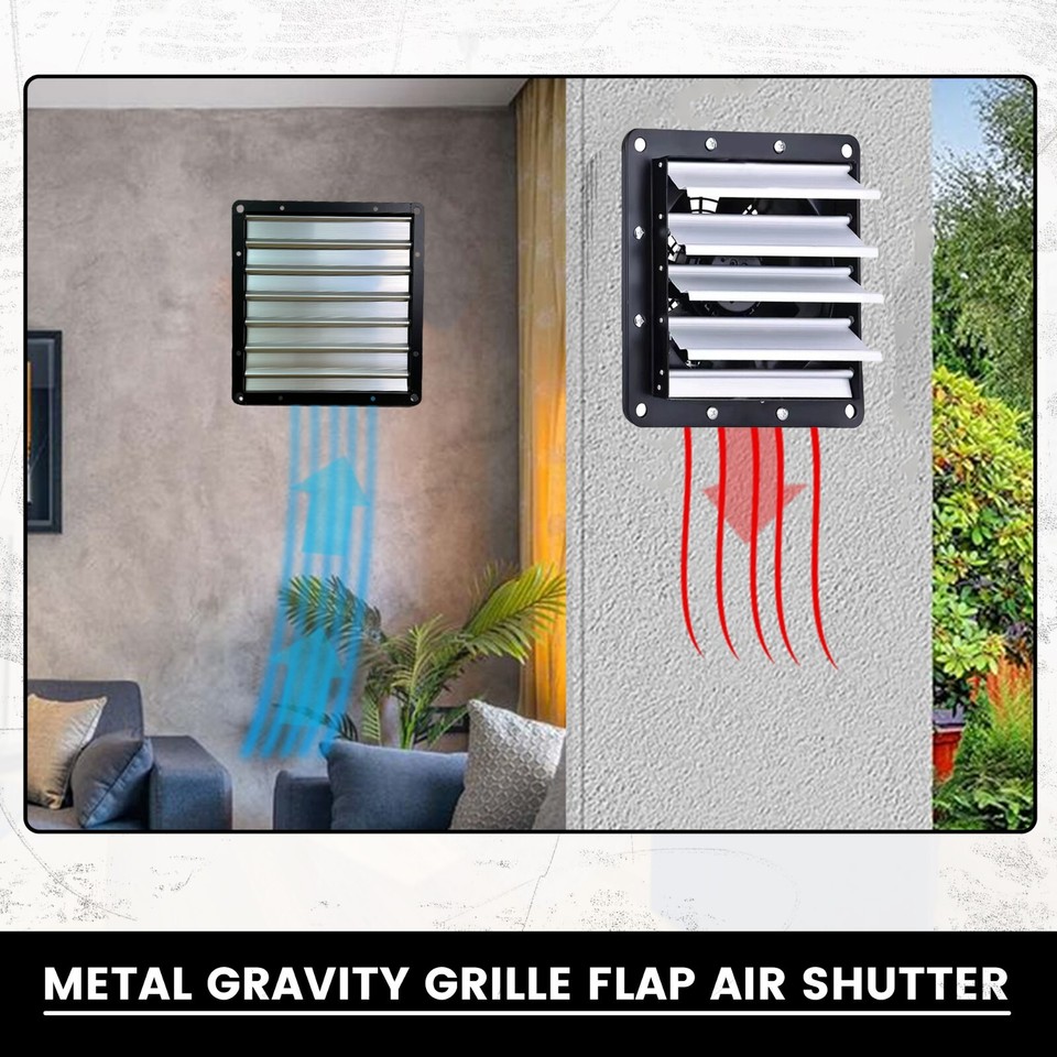 Metal Gravity Louvre Grille Flap Air Vent Shutter For Industrial ...