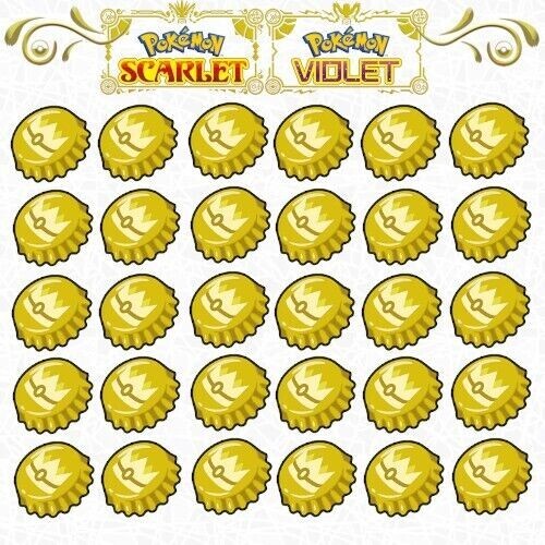 Pokemon Scarlet Violet - 10 Gold Bottle Cap IV IVs Caps Hyper Training ...