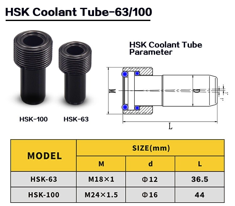 10 pcs HSK100 Coolant Tube for CNC Machine Tool Accessories for Tool ...