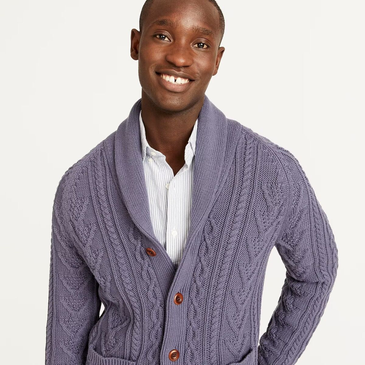 J. CREW Mens Sweater Cable-Knit Shawl Collar Cardigan Cotton J. CREW Mens Sweater Cable-Knit Shawl Collar Cardigan Cotton