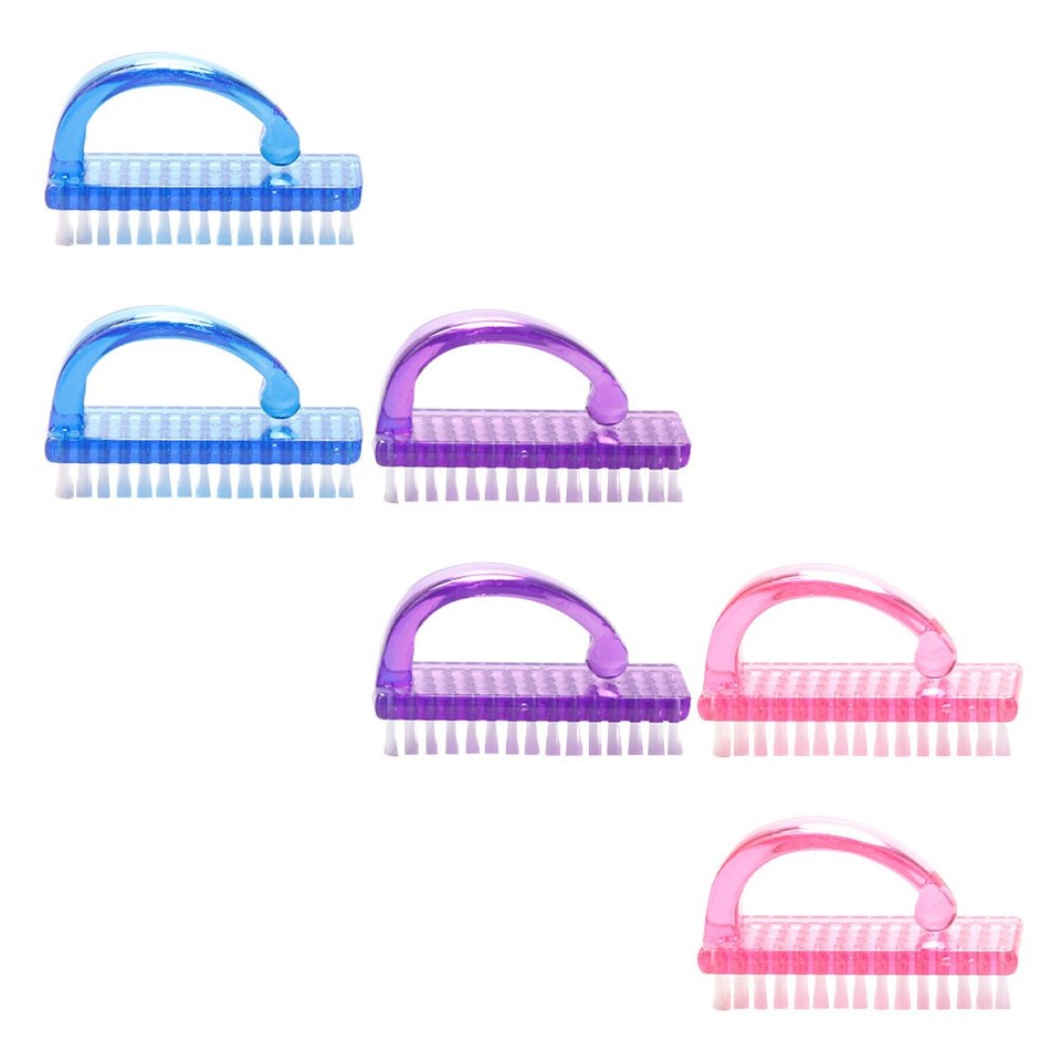 6 Pcs Nail Dust Brush Nail Cleaning Brushes Plastic Fingernail Scrub ...