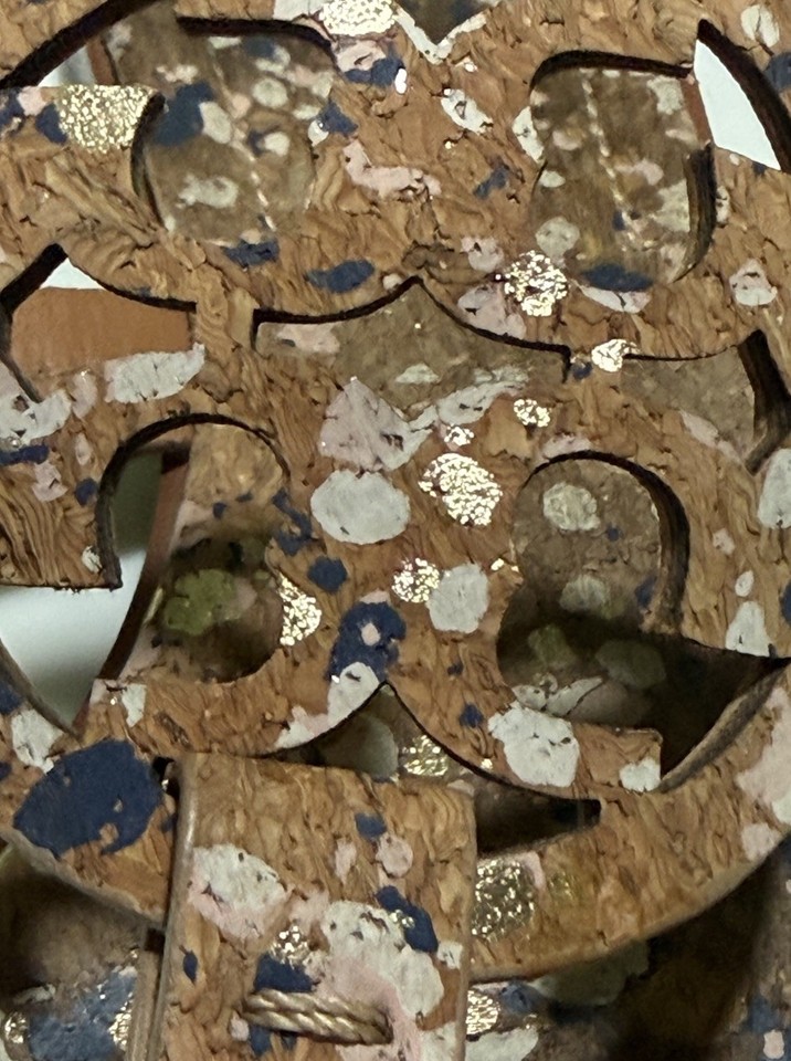 Tory Burch Miller Confetti Cork Pink Gold Navy White Size 9 Sandals ...