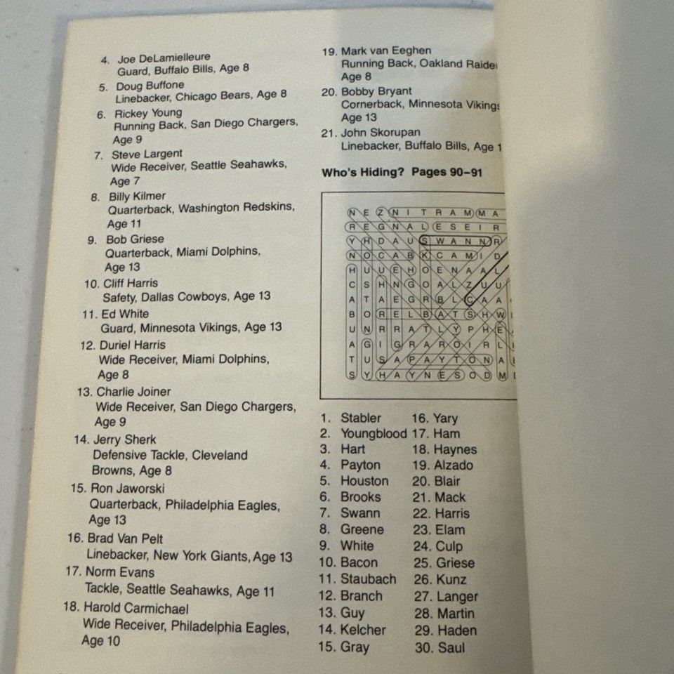 THE GREAT NFL FUN BOOK Scholastic Vintage 1978 FOOTBALL FACTS PHOTOS ...